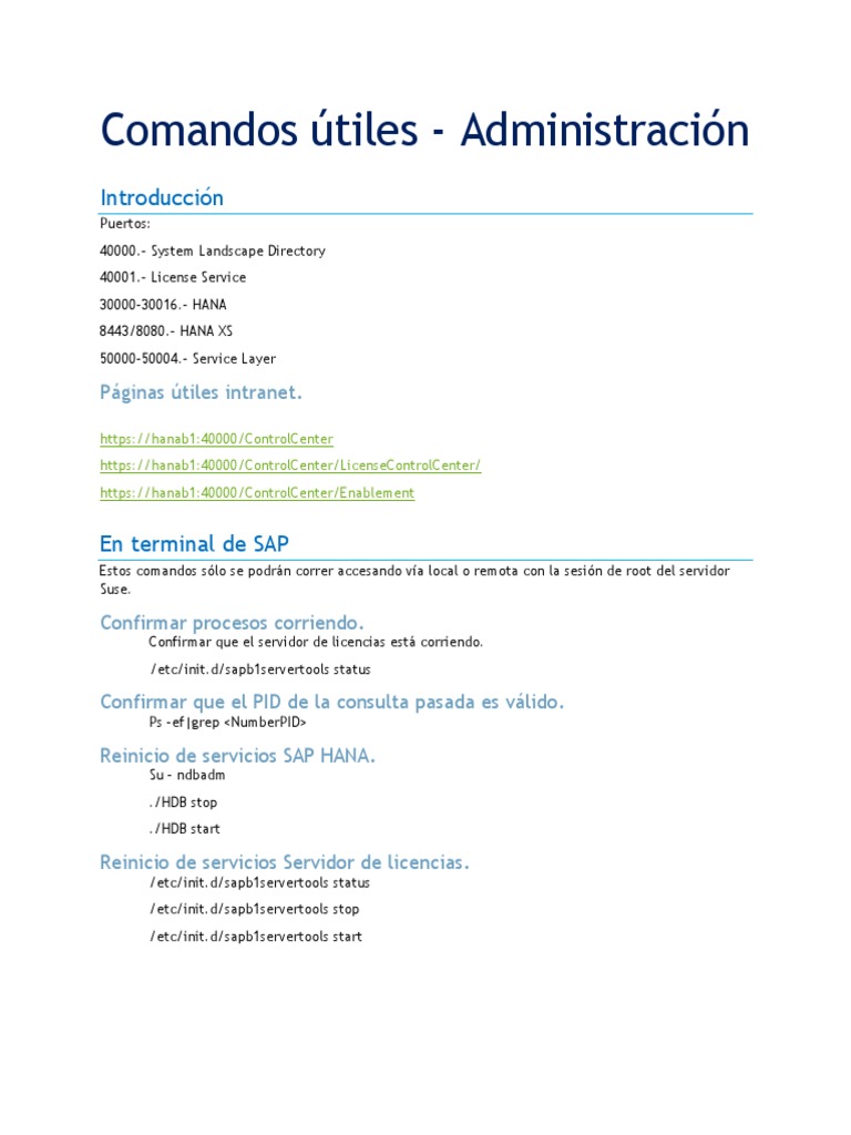 Comandos Útiles | PDF