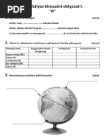 Témazáró Dolgozat 3.o Ige 2. (Igekötős Ige) - Acsop | PDF