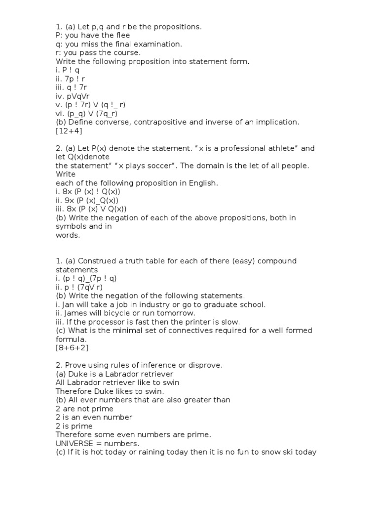 1 Mfcs PDF Logic Logical Expressions