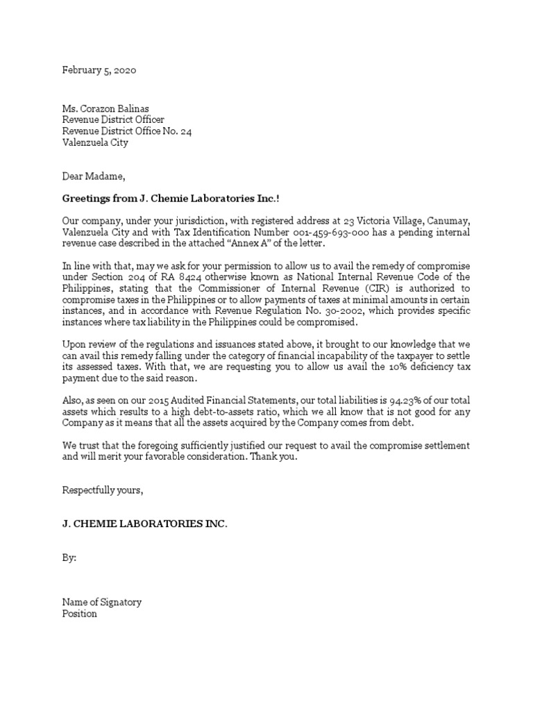 Compromise Letter | PDF