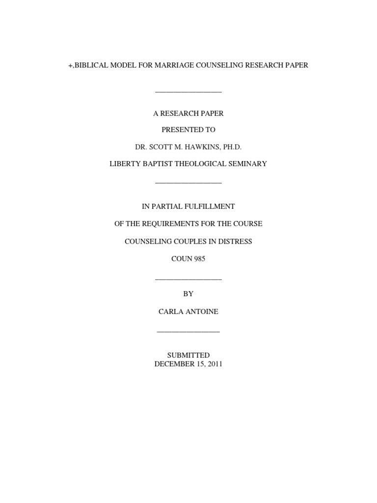 Biblical Model For Marriage Counseling R PDF | PDF | Psychotherapy ...