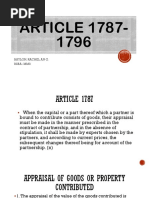 Article 1767 - 1867 Summary | PDF | Partnership | Law Of Agency
