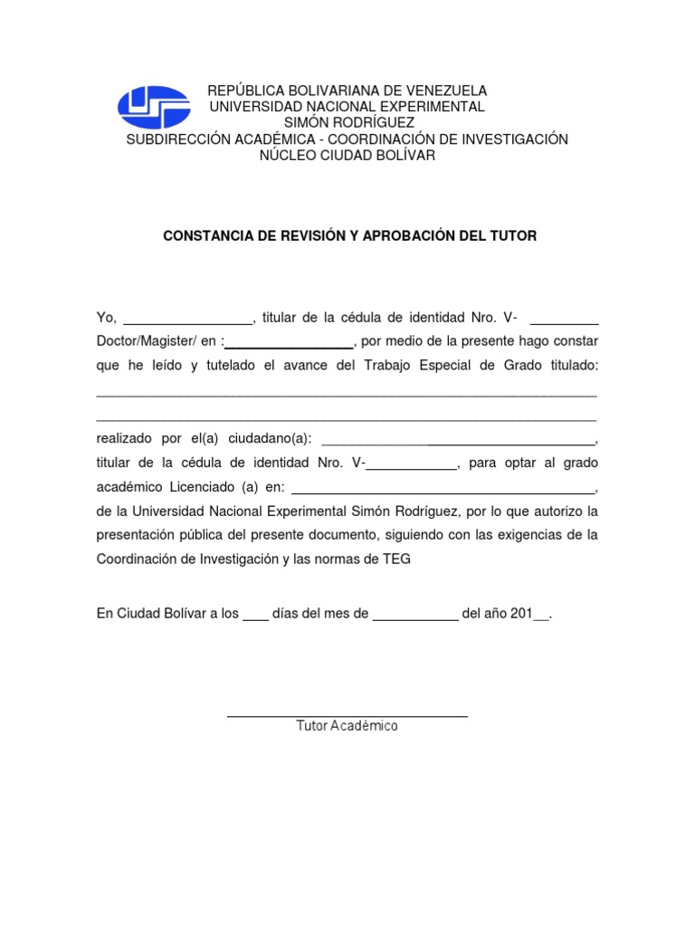 Constancia de Revisión y Aprobación de Tutor | PDF | Crecimiento personal y profesional