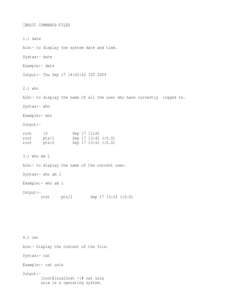 BASIC FILE COMMANDS GUIDE | PDF | Booting | Operating System Technology