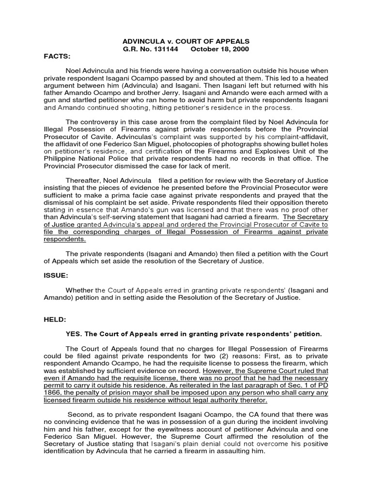 ADVINCULA v. CA | PDF | Complaint | Prosecutor