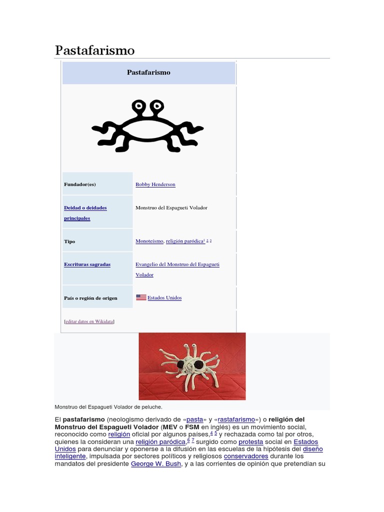 Pastafarismo | PDF | Diseño inteligente | Religión y creencia
