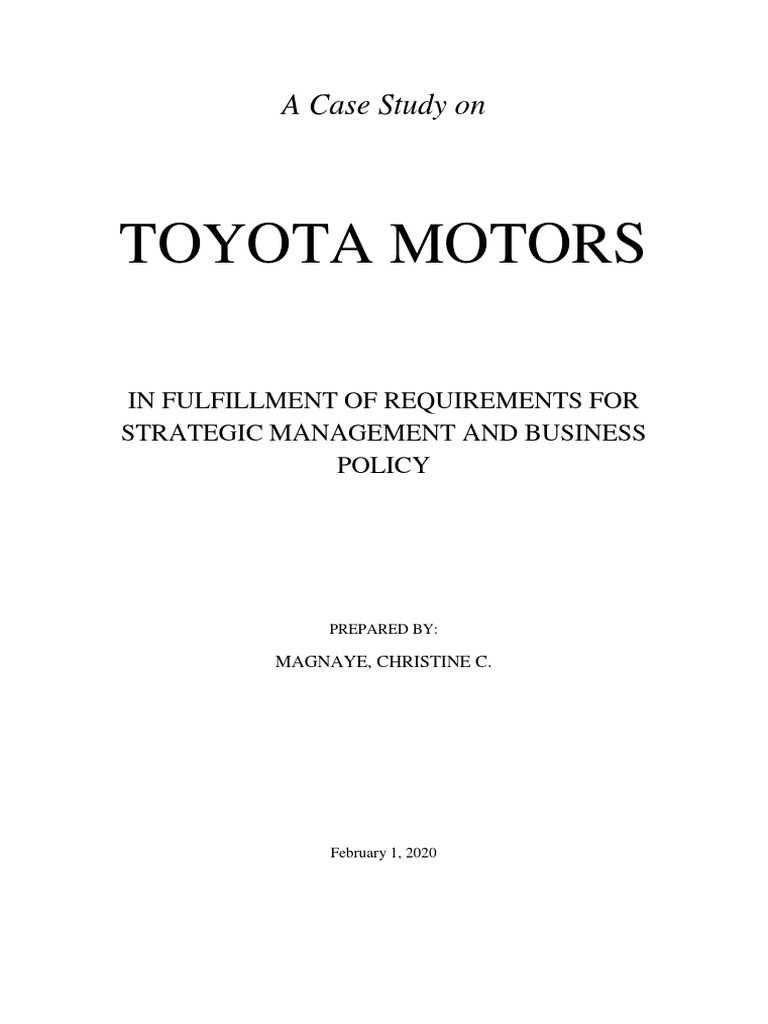 Magnaye, Christine-Toyota Case Study | PDF | Toyota | Supply Chain