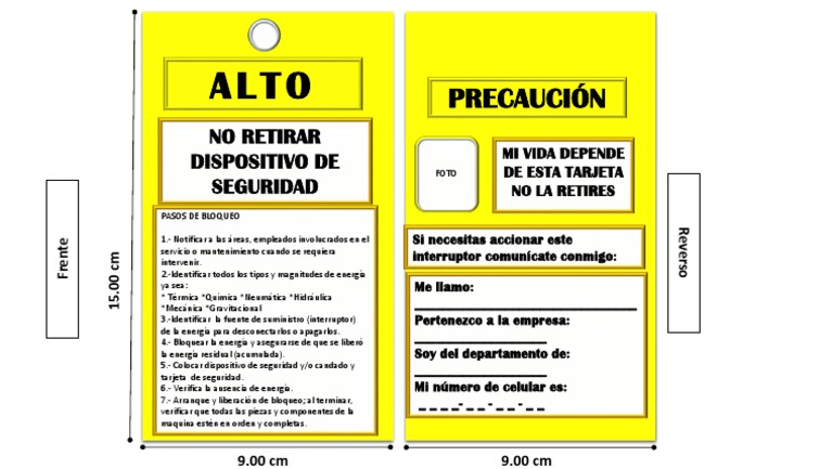 Anexo 8. - Tarjeta LOTO | PDF