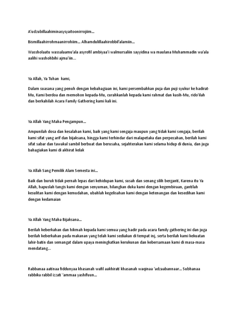 Doa Family Gathering | PDF