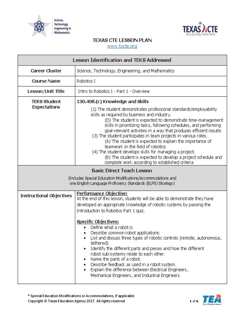 Intro To Robotics I - Part 1 | PDF | Robot | Robotics