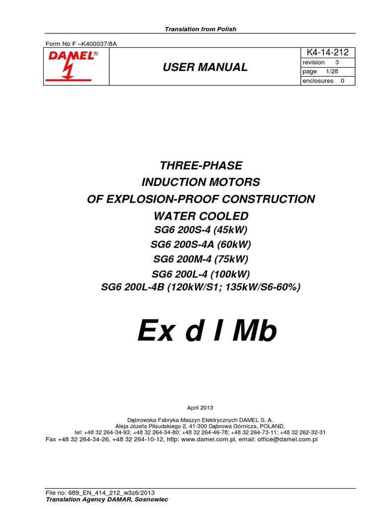 Catalogo Motores Damel SG6 | PDF | Electric Motor | Electricity