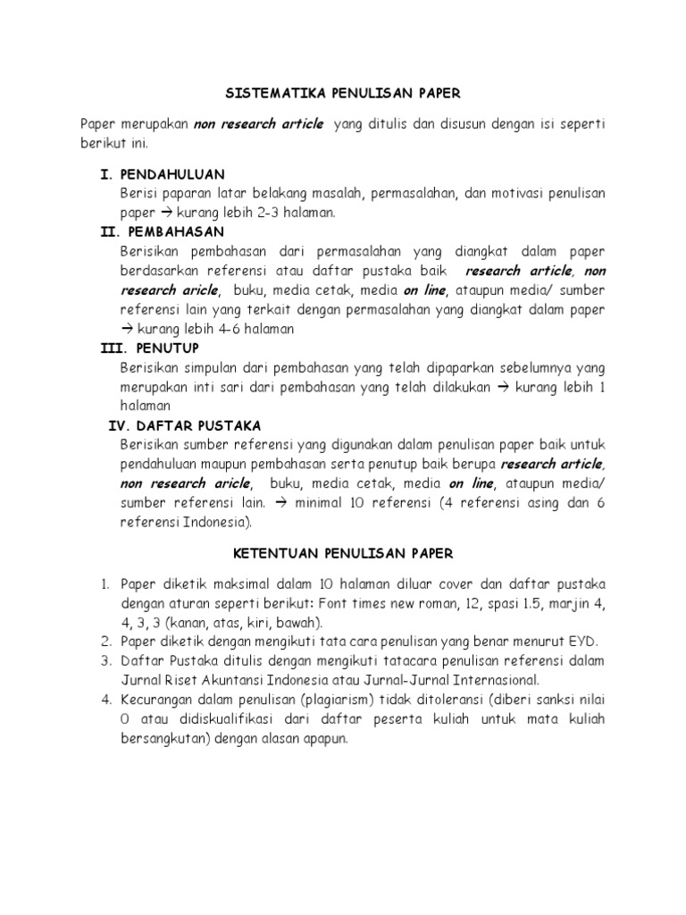 Panduan Penulisan Paper Akademik | PDF | Griya & Taman