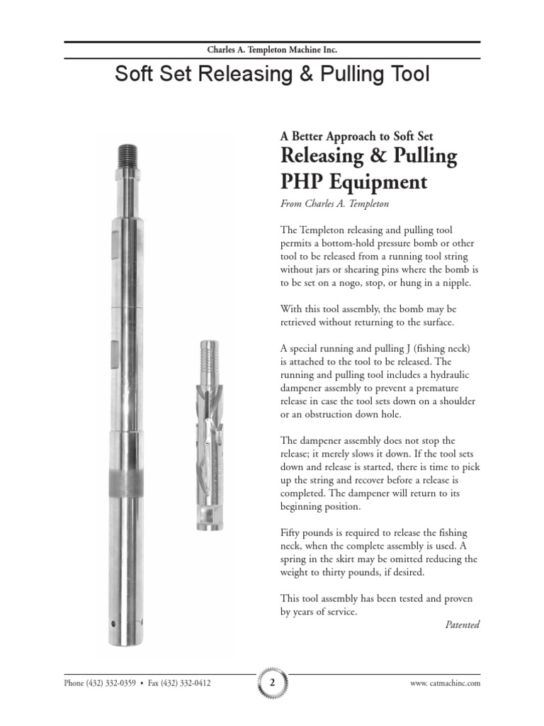 Soft Set Releasing Pulling Tool 1356739085 5359 | PDF | Equipment ...