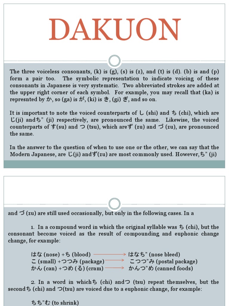 Japanese Voiced Consonants Guide | PDF