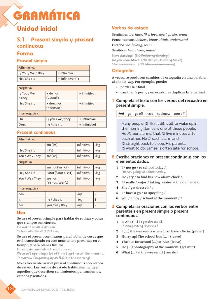 Present Simple and Continuous Grammar Guide | PDF