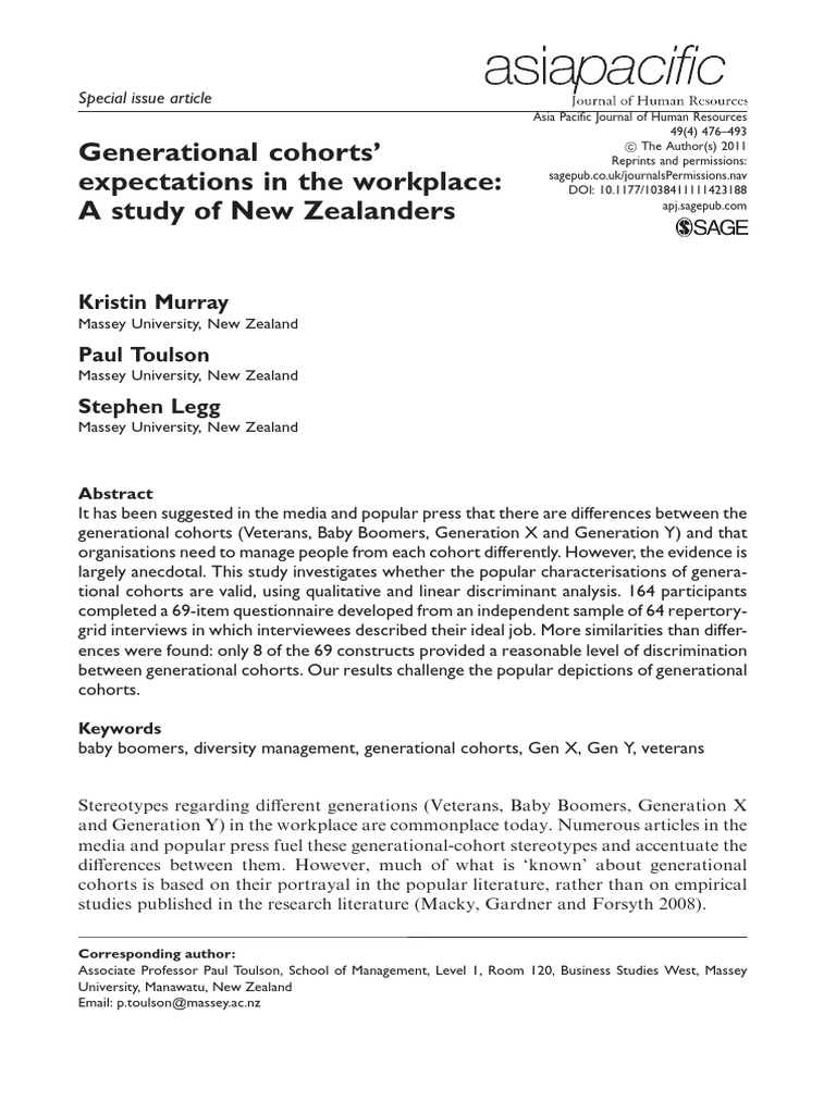 Generational Cohorts Expectations in The PDF | PDF | Millennials ...