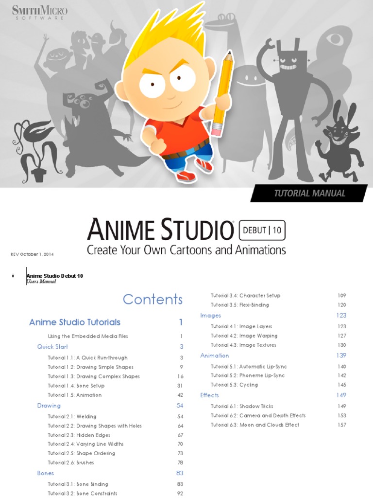 Anime Studio Debut 10 Tutorial Manual Pdf Pdf Double Click System