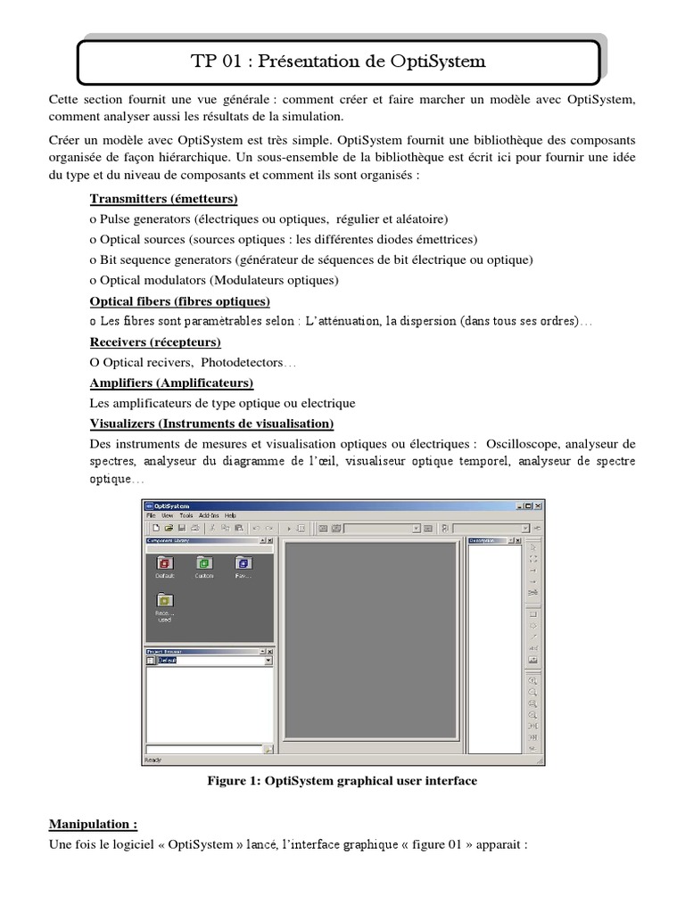 Guide de démarrage avec OptiSystem | PDF | Électrotechnique | Électronique