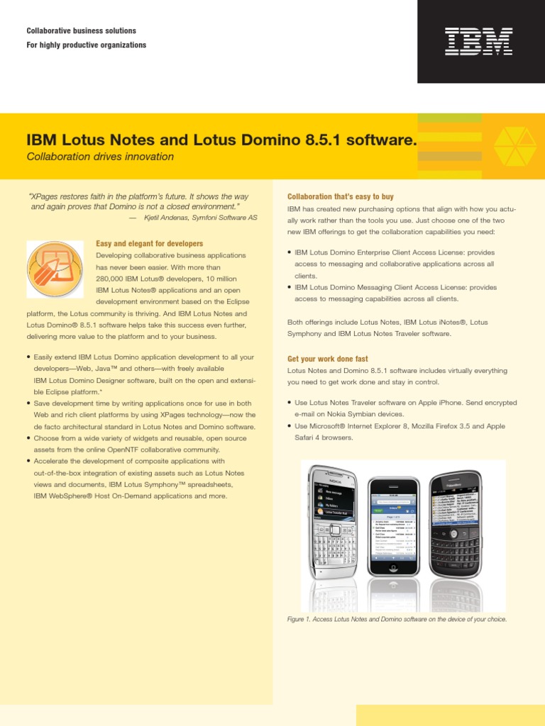 IBM Lotus Notes and Lotus Domino 8.5.1 Software.: Collaboration Drives ...