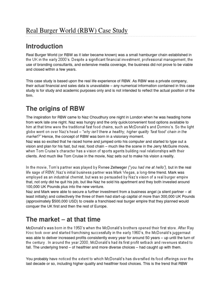 Real Burger World | PDF | Franchising | Retail