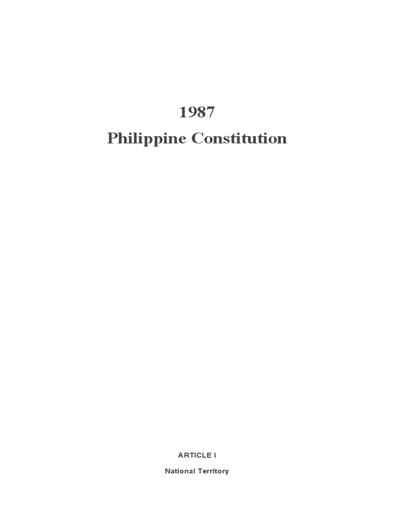 1987 Philippine Constitution: Article I National Territory | PDF ...