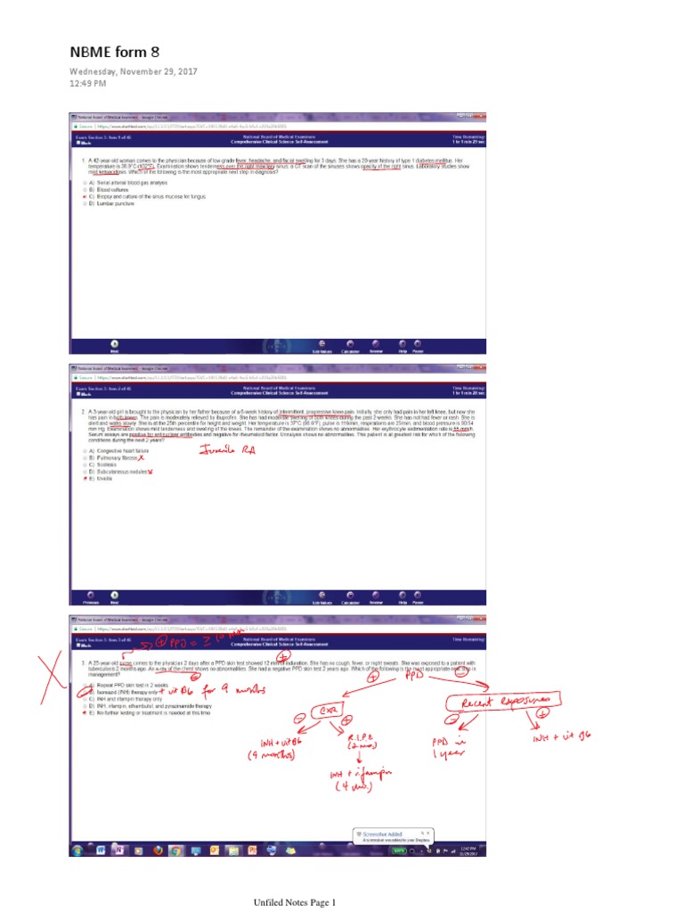 NBME Form 8 Section 3 | PDF