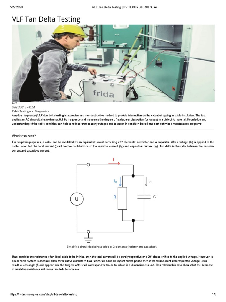VLF Tan Delta Testing | PDF | Capacitor | Electrical Resistance And ...