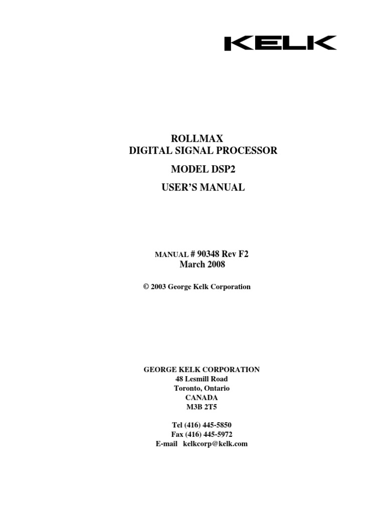 DSP2 Manual PDF | PDF | Electrostatic Discharge | Sensor
