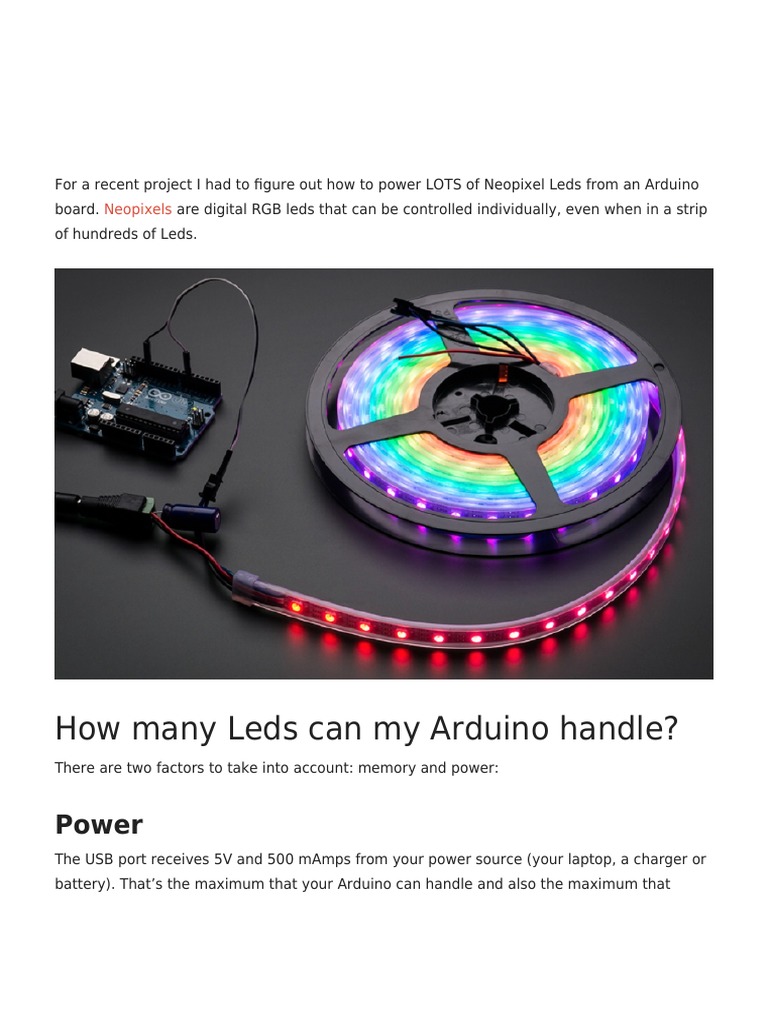 Arduino Powering Lots of LEDS | PDF | Light Emitting Diode | Arduino