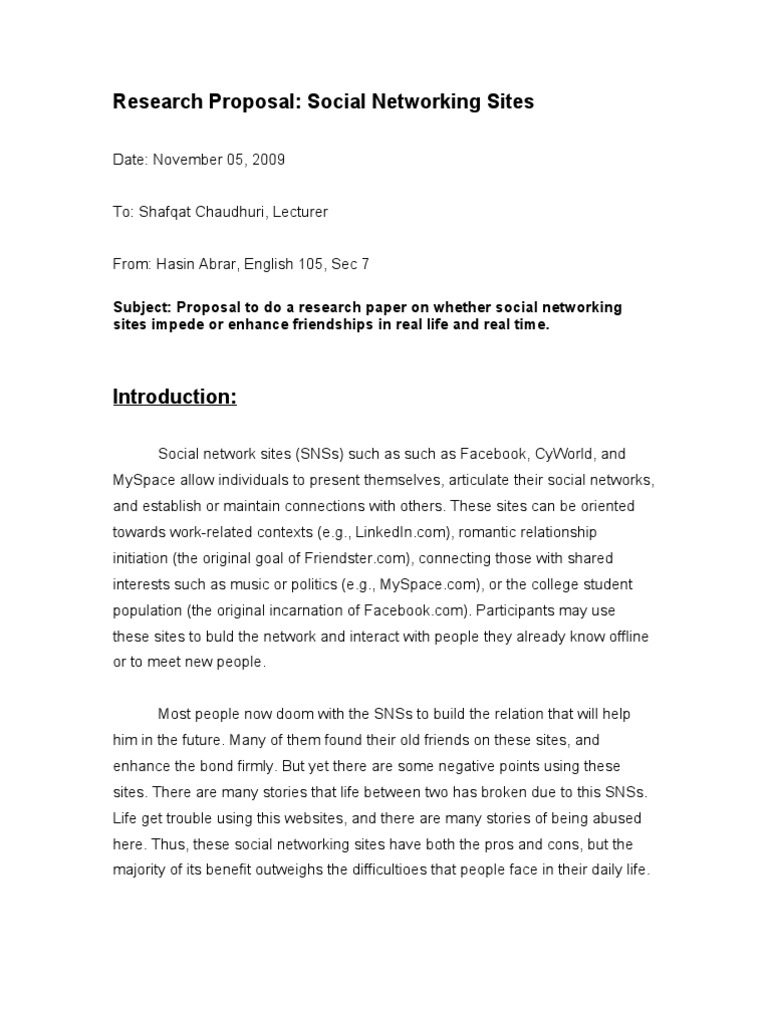 Research Proposal | PDF | Social Networking Service | Social Network