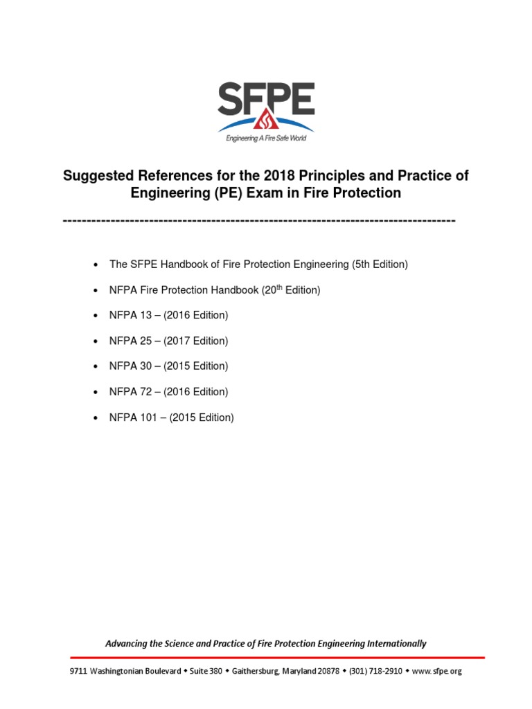 2018 Fire Protection PE Exa | PDF