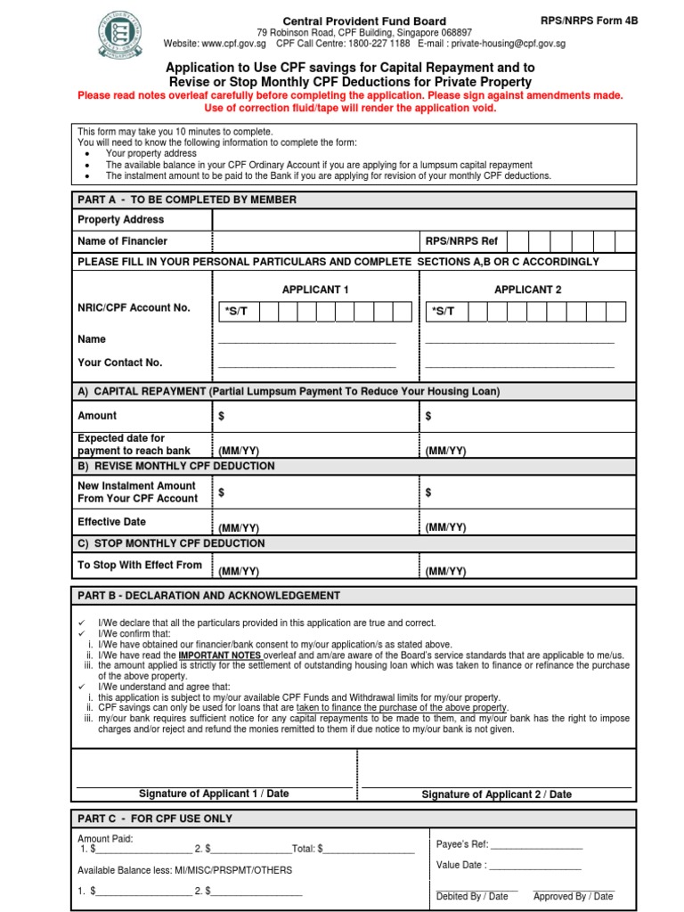 CPF Form 4B | Banks | Loans