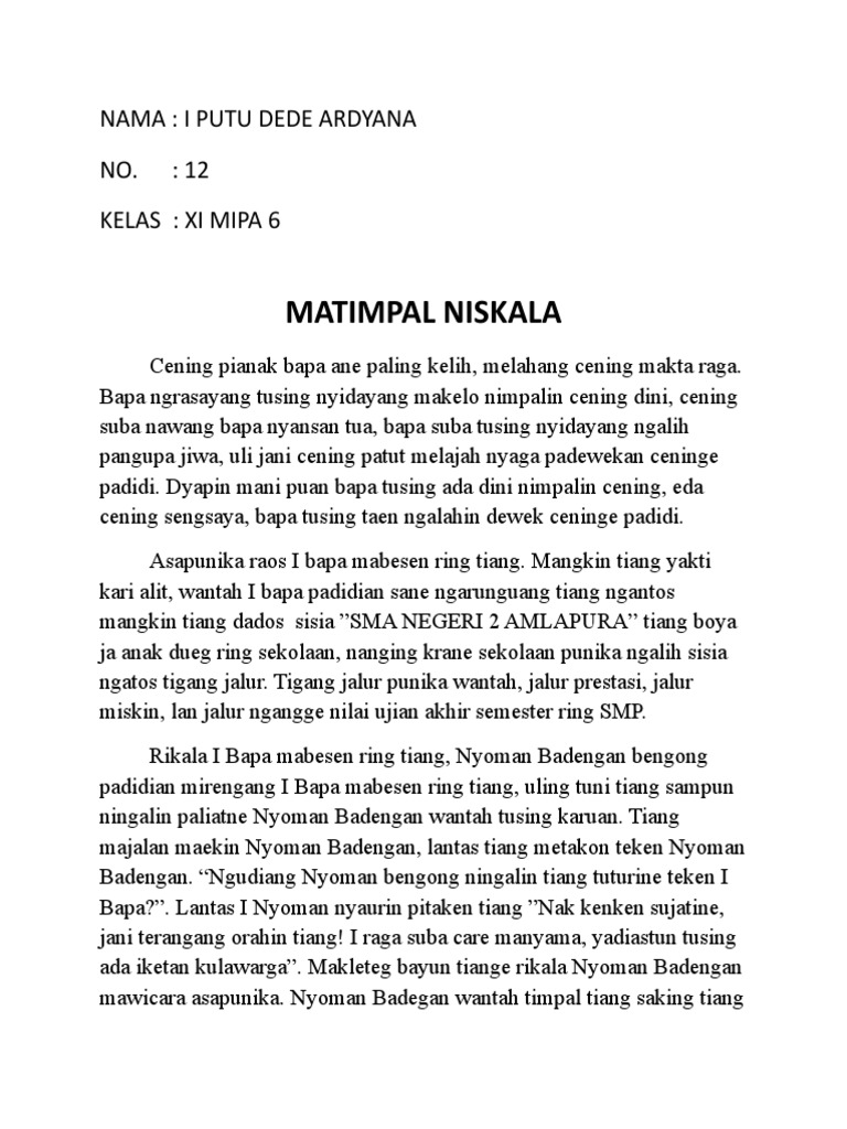 Cerpen Bahasa Bali Pdf