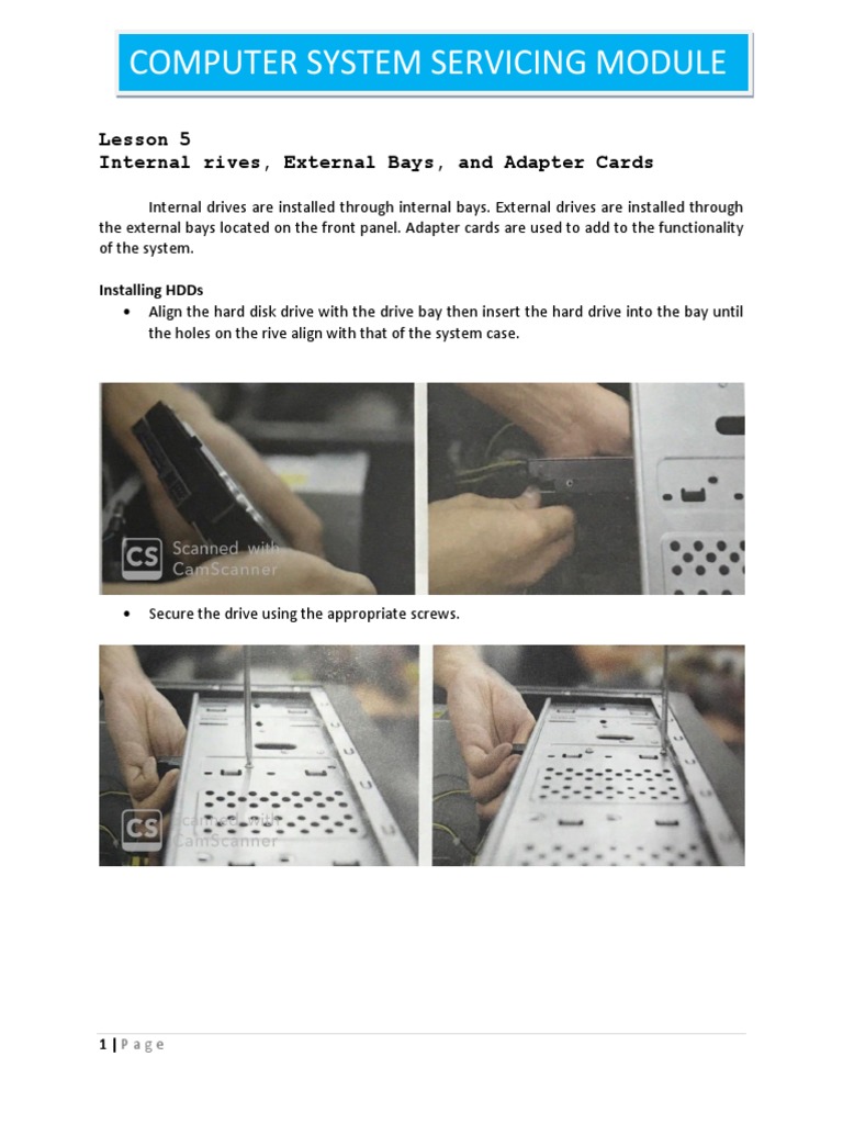 Lesson 5 Internal Drives, External Bays, and Adapter Cards | PDF ...