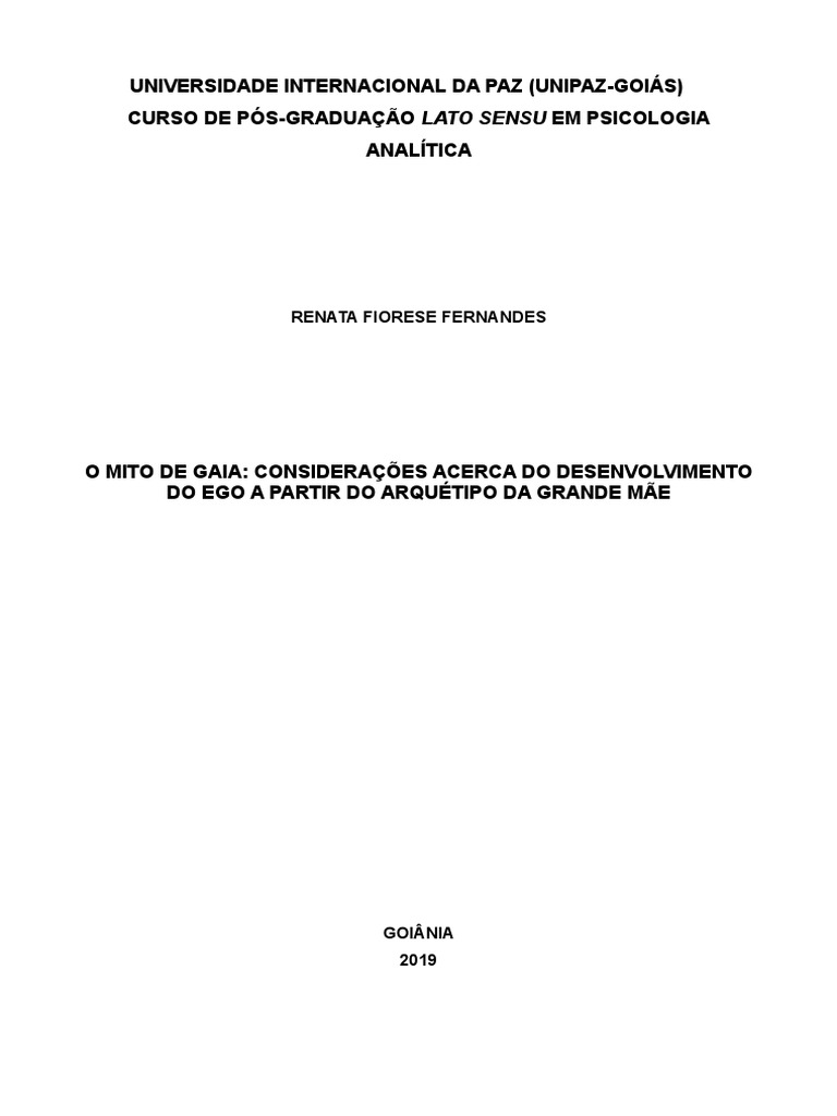 O Mito de Gaia e o Desenvolvimento do Ego: Considerações sobre a ...