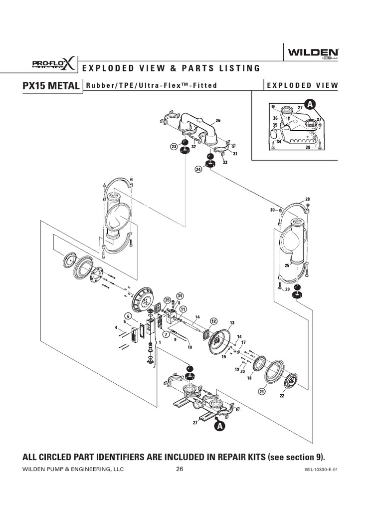 Plano Bomba Wilden Partespx15 Ruber Pdf Valve Manufactured Goods