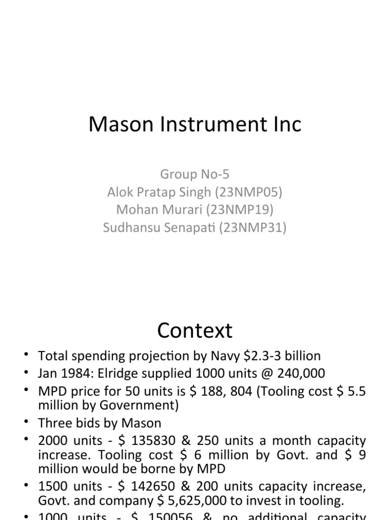 Mason Instrument Inc | PDF | Economies | Market (Economics)