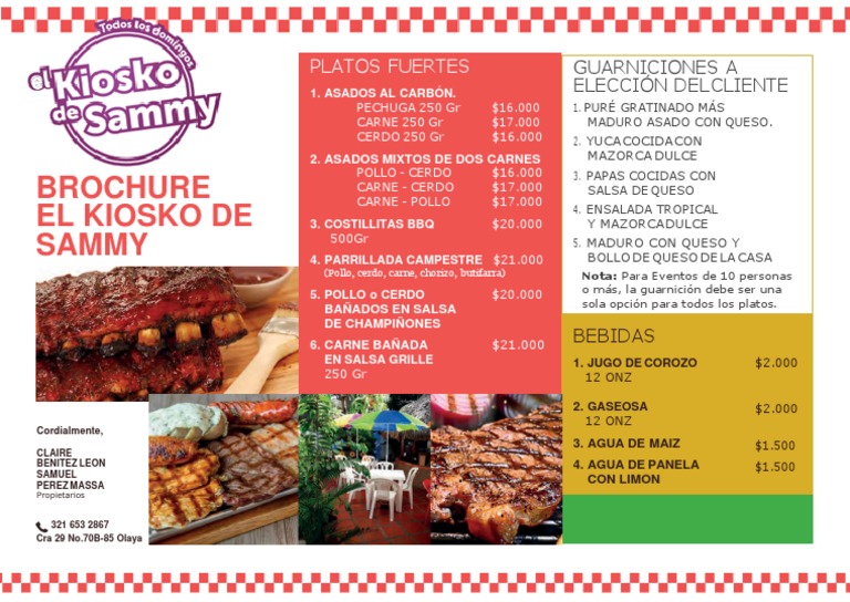 Menú del Kiosko de Sammy | PDF | Parilla | Muerte animal