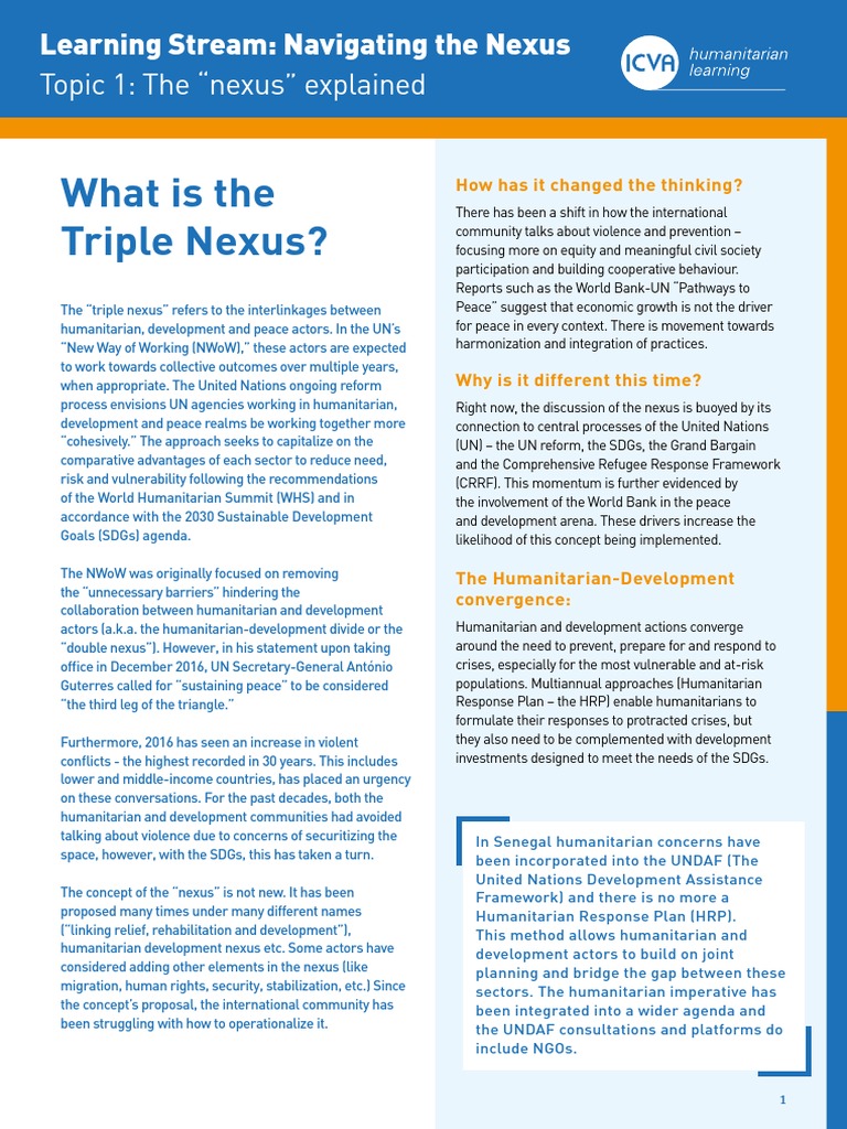 ICVA - Nexus - Briefing - Paper (Low Res) | PDF | Humanitarianism ...