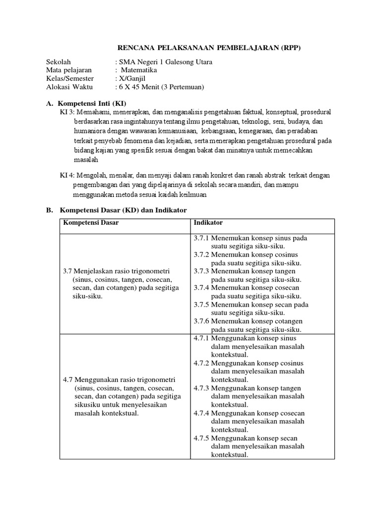 RPP K13 Model Koperatif Tipe Stad | PDF