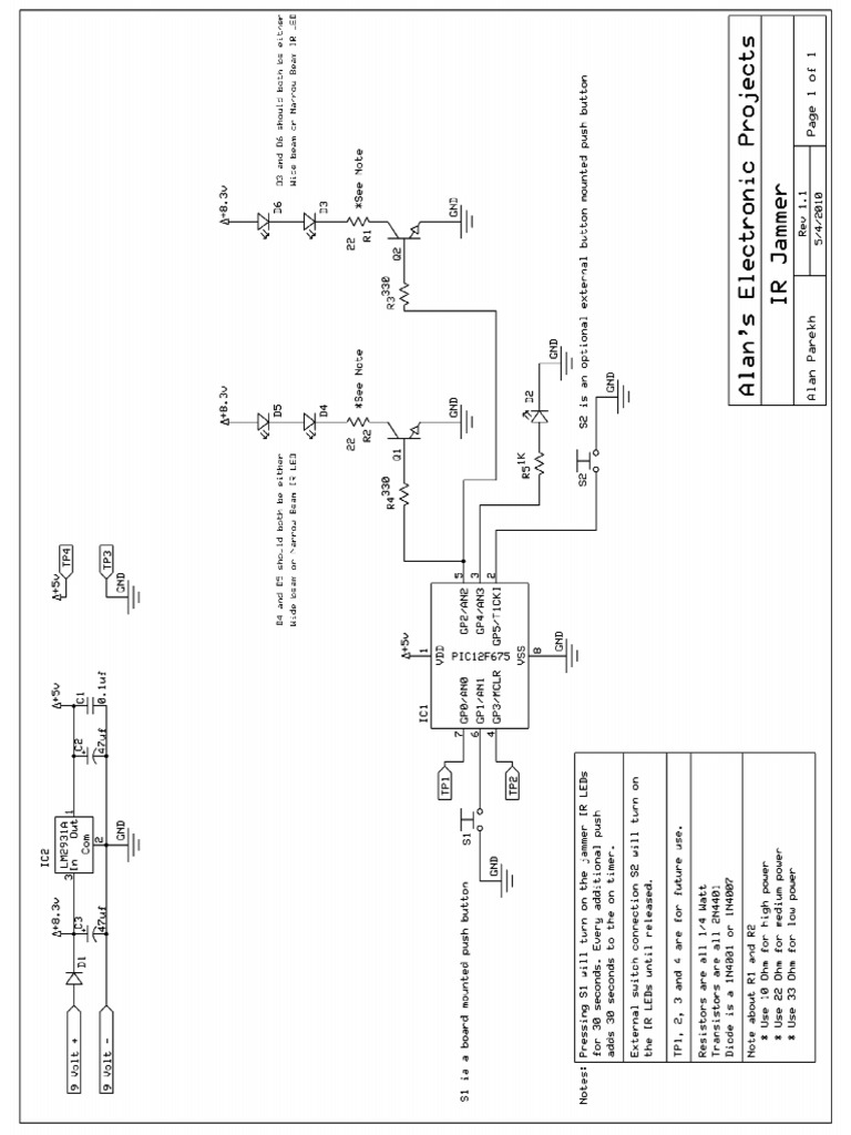 IR Jammer Schematic PDF | PDF
