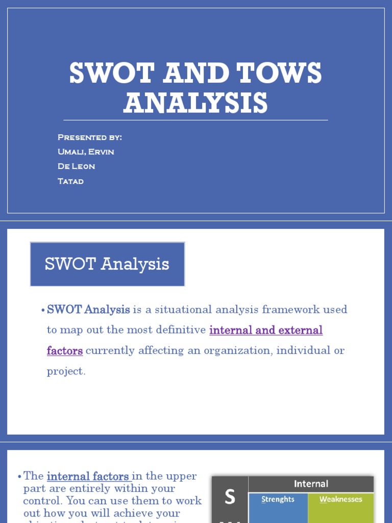 SWOT and TOWS Analysis Overview | PDF | Swot Analysis | Business