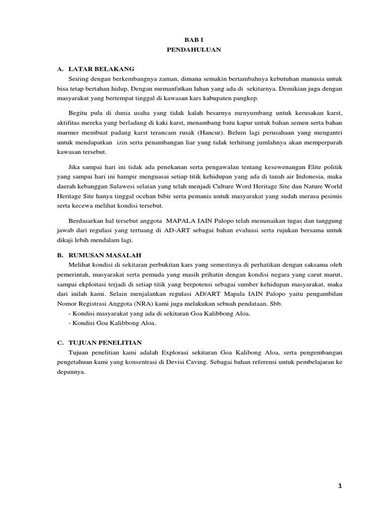 Draf LPJ Caving | PDF