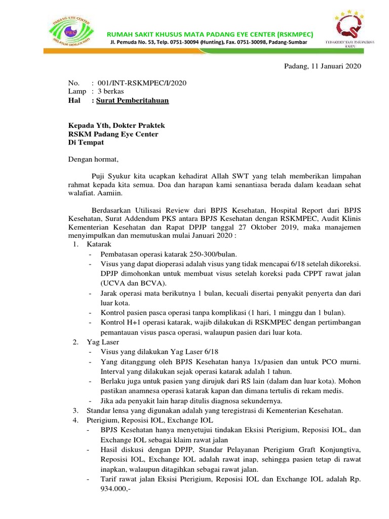 Surat Pemberitahuan DPJP | PDF