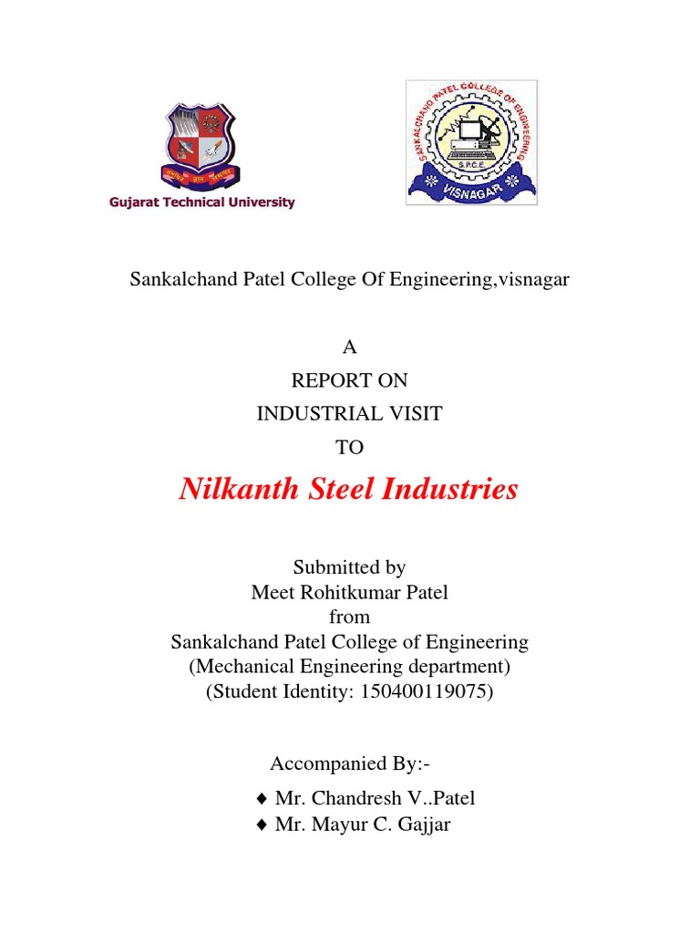 Report On Neelkanth Steel Industries | PDF | Rolling (Metalworking ...