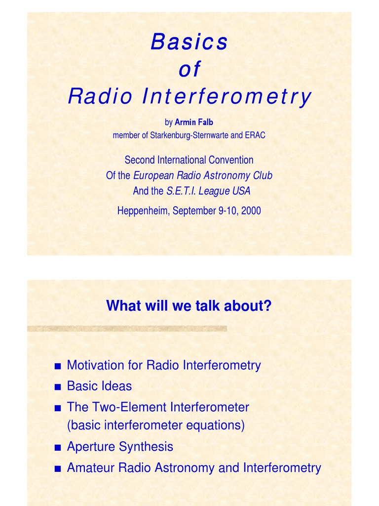 Basics Basics Basics Basics of of of of Radio Interferometry | Download ...
