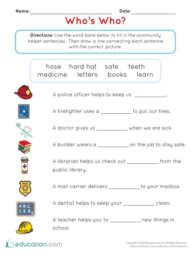 Community Helpers Whos Who | PDF | Social Science