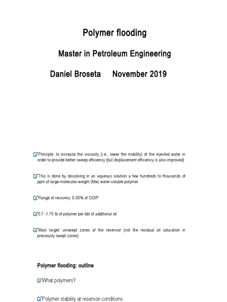 Polymer Flooding | PDF | Rheology | Enhanced Oil Recovery
