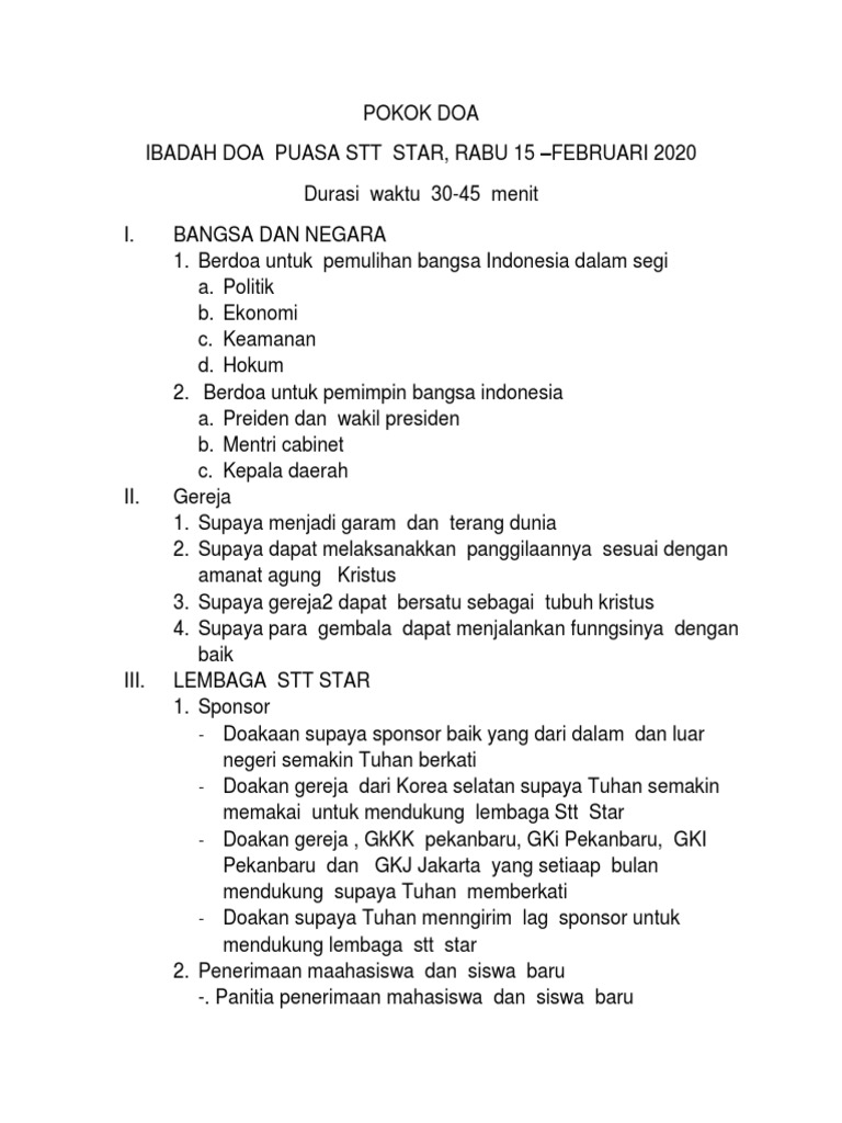 Pokok Doa Ibadah Puasa | PDF | Perjalanan | Agama & Spiritualitas