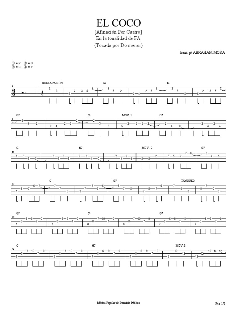 EL COCO Tabs PDF | PDF | Teoría musical | Elementos de la música